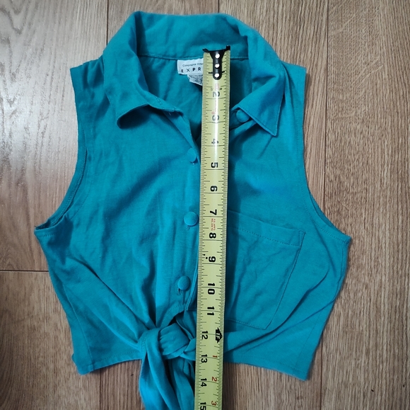 Express | Tops | Vintage Early 9s Express Collar Crop Top Tied Waist ...